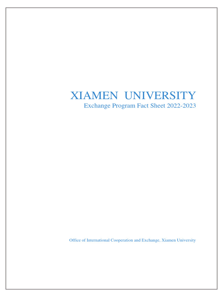 Xiamen Universiti Facts | PDF | Travel Visa