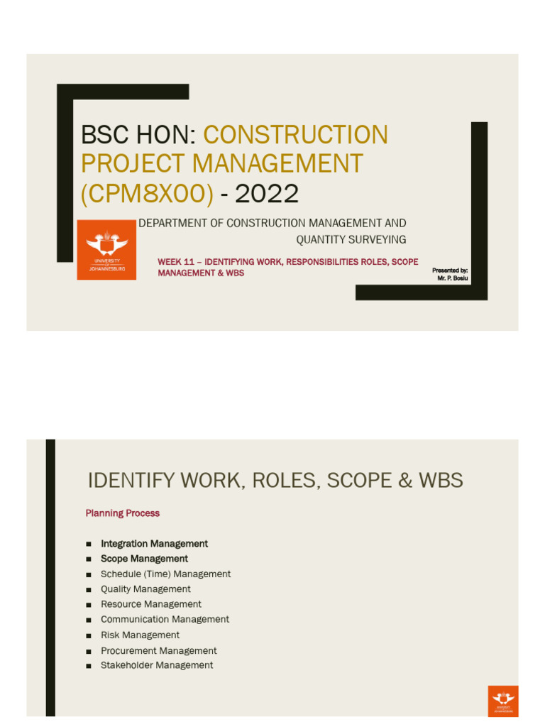 CPM - Week 11 Indentifying Works, Responsibilities & Roles | PDF ...