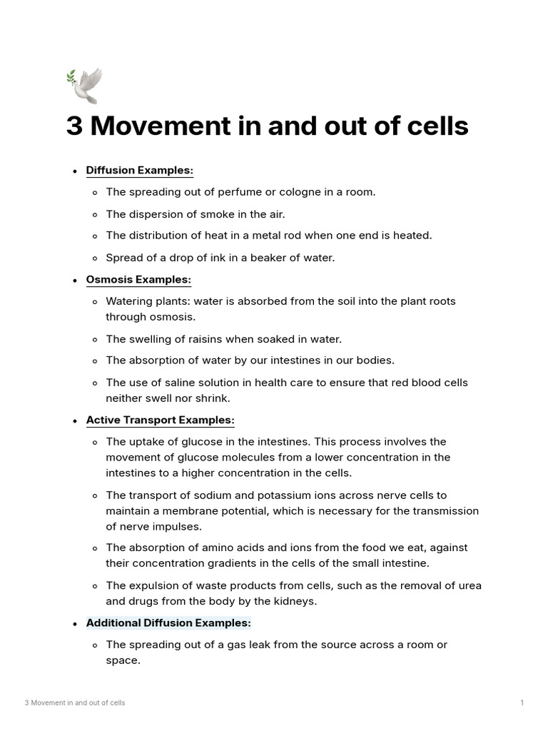 Cell Movement: Diffusion, Osmosis, Transport | PDF | Osmosis | Cell ...