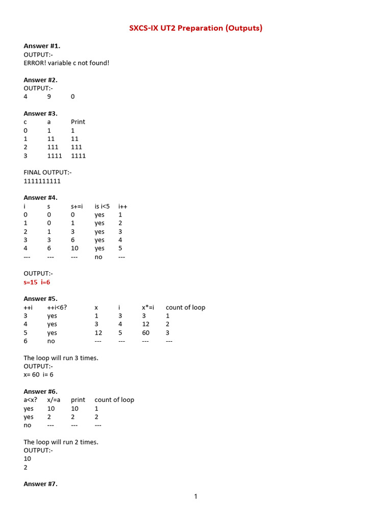 Exercise Solutions of C Statements | PDF | Software Engineering | Computer Programming