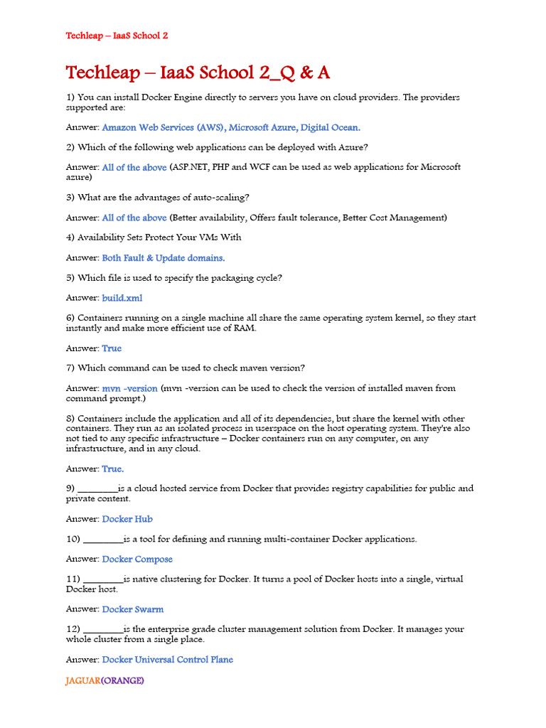 Techleap - IaaS School 2 | PDF | System Software | Software Engineering