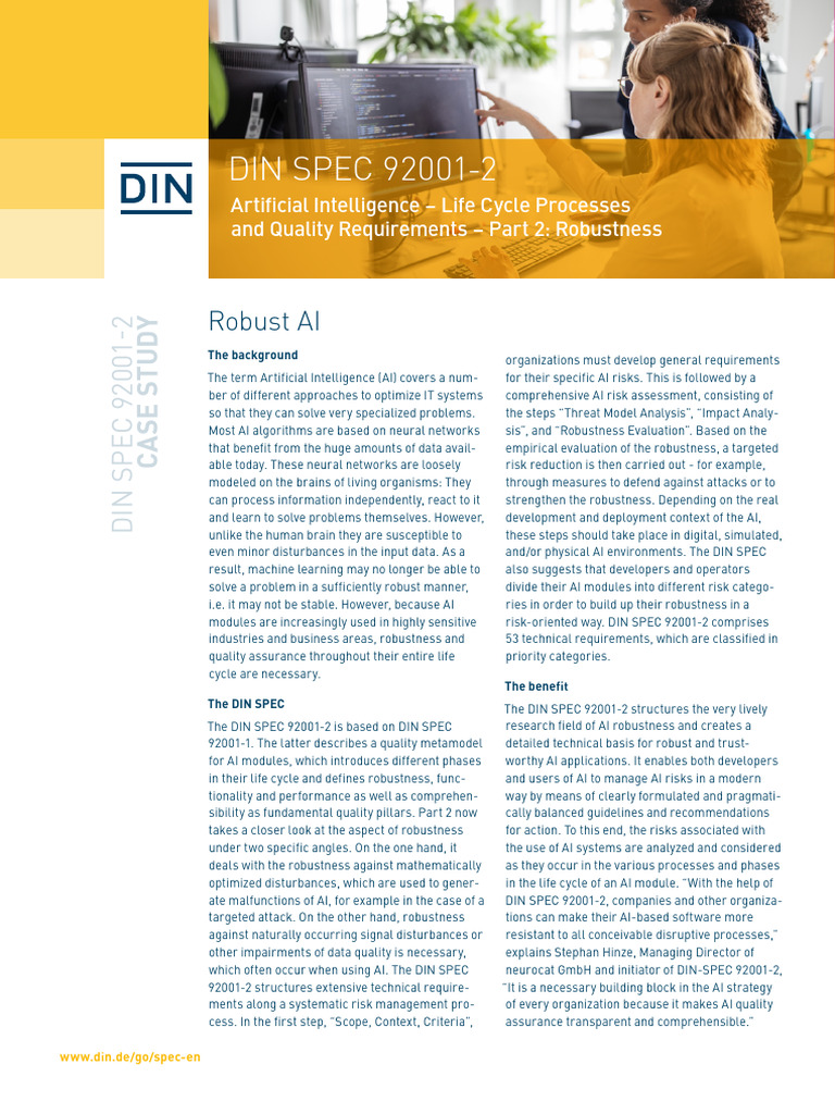 DIN SPEC 92001-2: AI Robustness Standards | PDF | Artificial ...