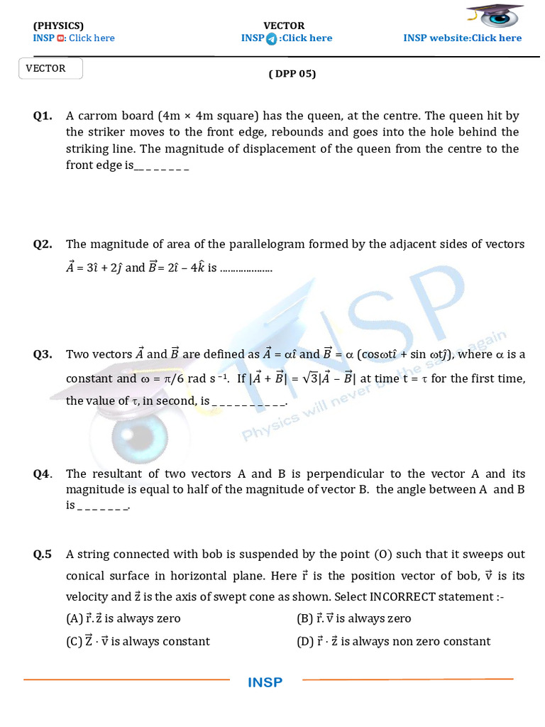 DPP 05 | PDF | Euclidean Vector | Angle