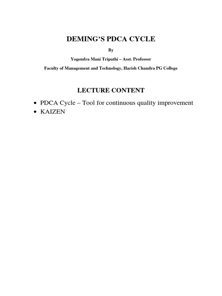 PDCA | PDF | Quality Management | Methodology