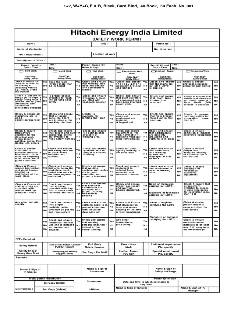 Safety Work Permit Proof | Download Free PDF | Personal Protective ...