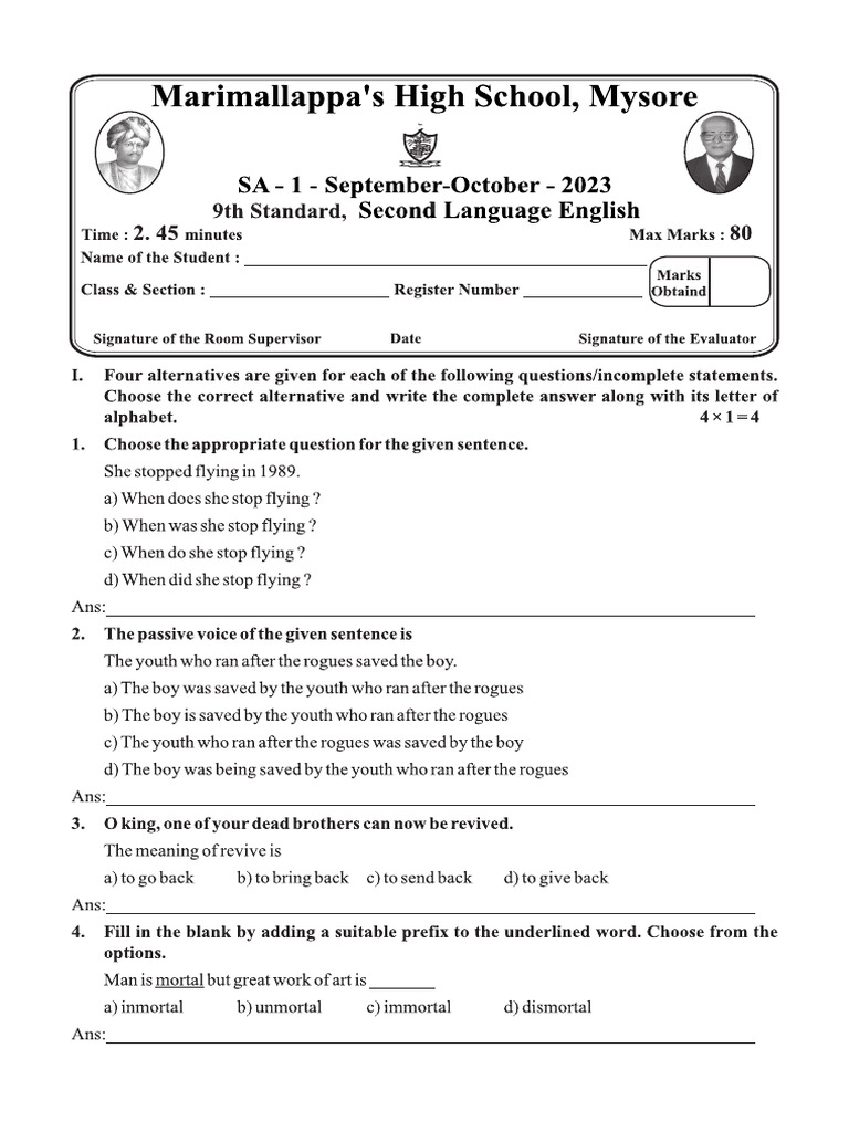 9th English | PDF