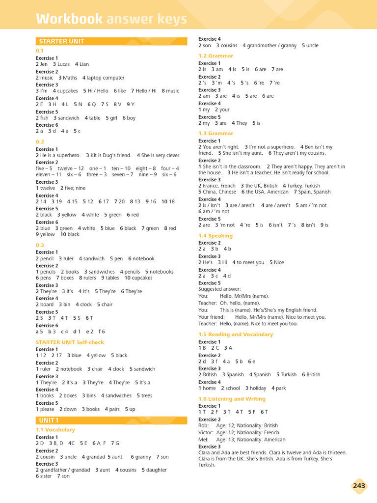 WiderWorld2e WB Starter AnswerKey | PDF