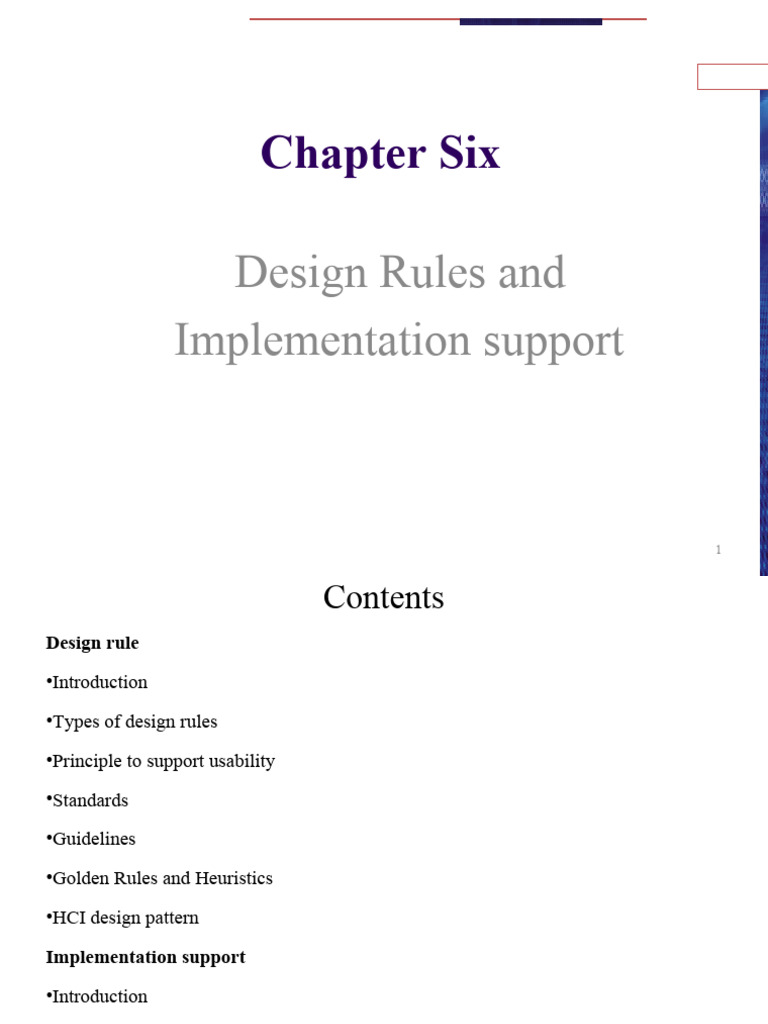 Chapter 6-Design Rules and Implementation Support | PDF | Usability ...