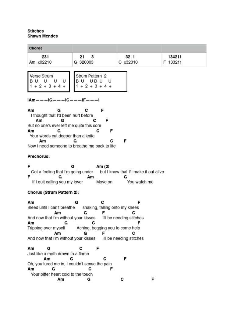 Stitches | PDF | Song Structure