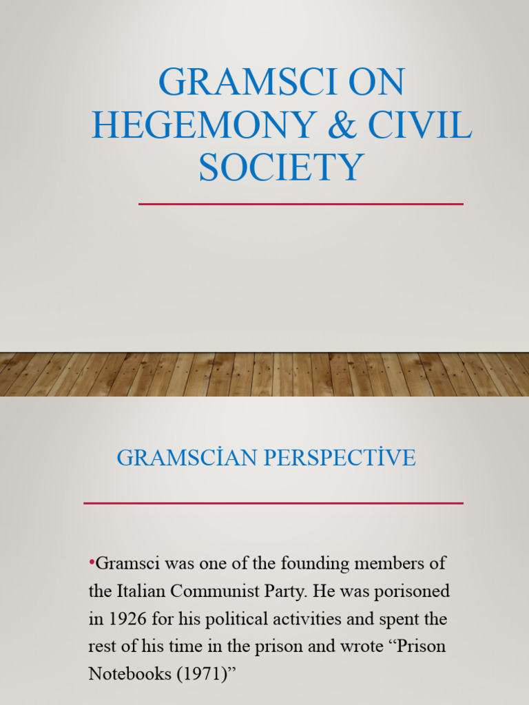 Gramsci On Hegemony Civil Society | PDF | Antonio Gramsci | Hegemony