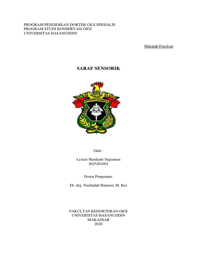 Fisiologi Saraf Sensorik dalam Kedokteran Gigi | PDF