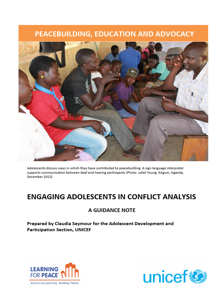 Engaging Adolescents Conflict Analysis | PDF | Peacebuilding | Adolescence