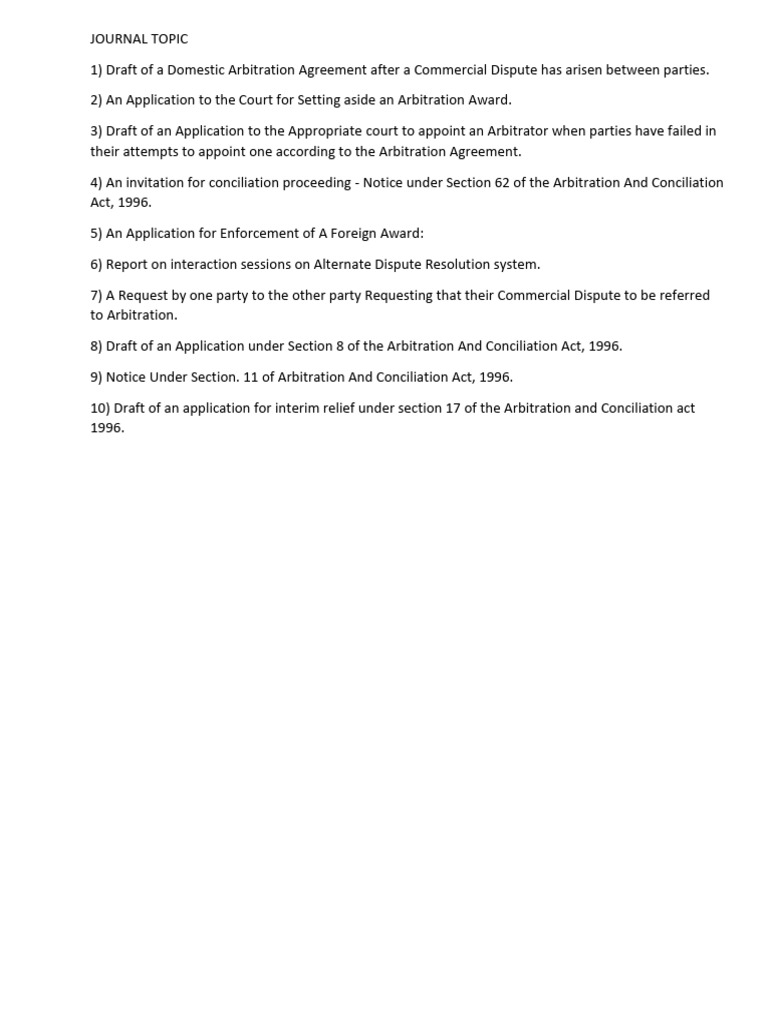 Draft of A Domestic ArbitrationADR | PDF | Arbitration | Alternative Dispute Resolution