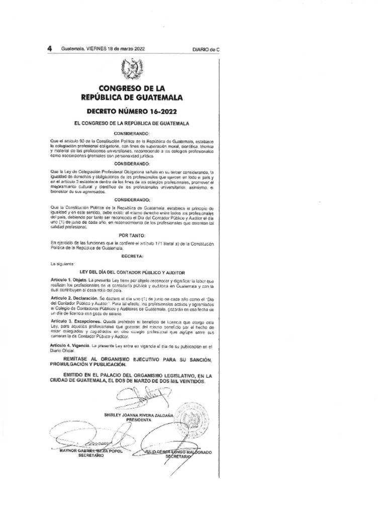 Decreto 16-2022 | PDF