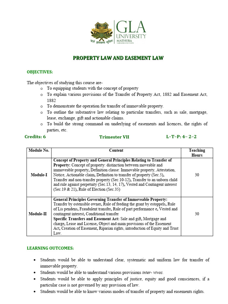 Property Law and Easement Overview | PDF | Property | Easement