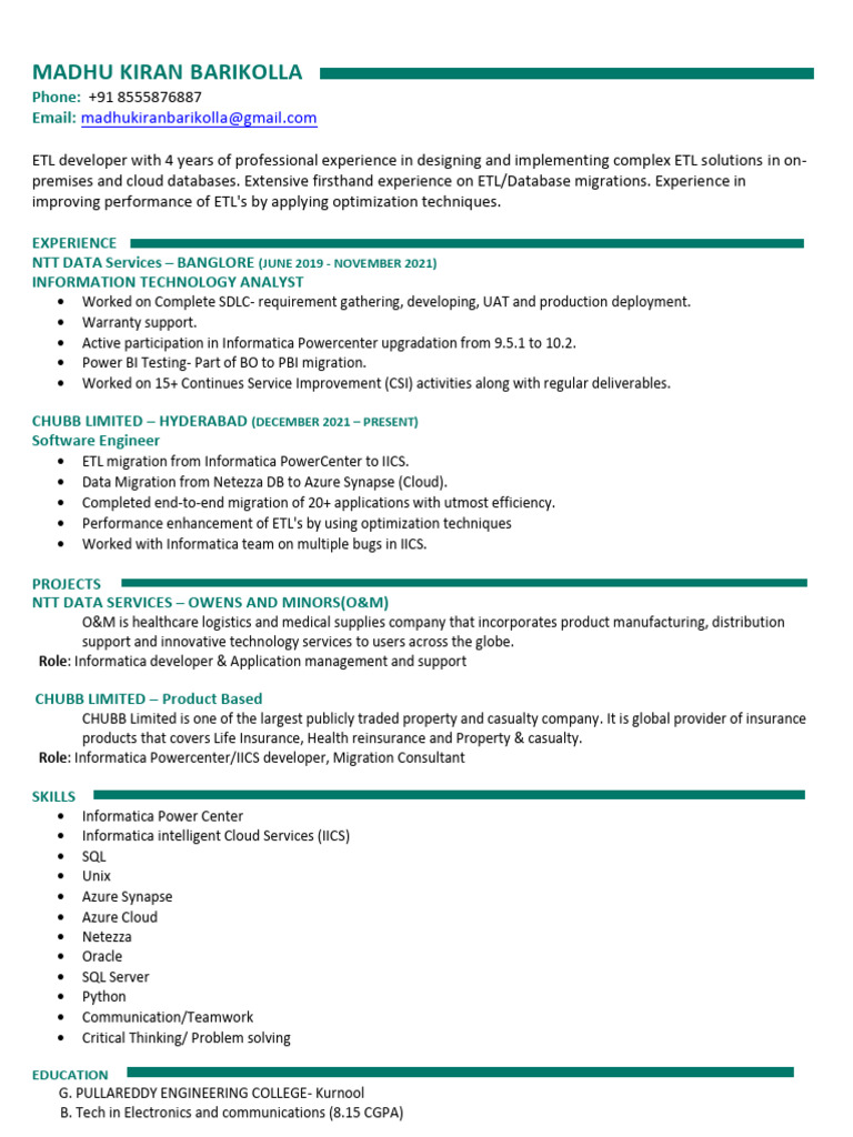 Madhu Resume | PDF