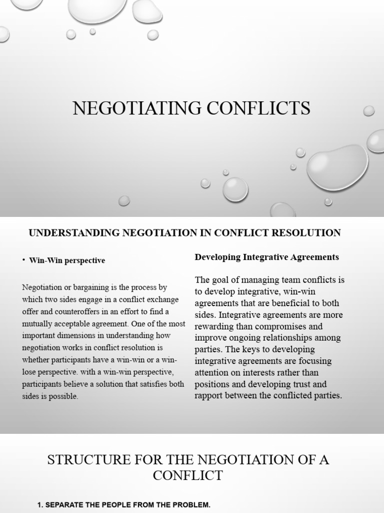 Negotiating Conflicts | PDF | Negotiation | Conflict Resolution
