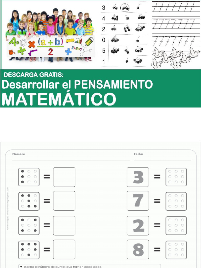 Fichas De Pensamiento Matemático Para Preescolar Pdf