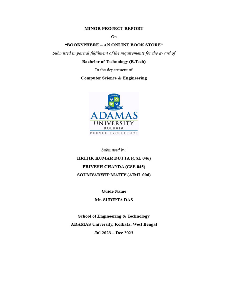 Minor Project Report Final | PDF | Web Development | Html