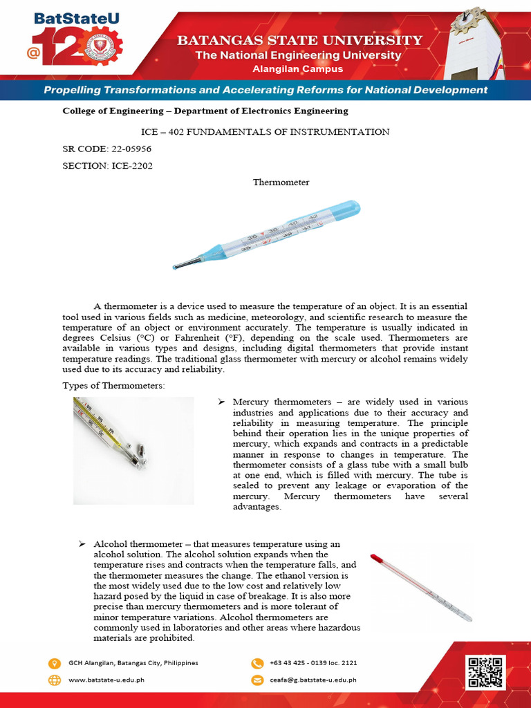 Title Page | PDF | Thermometer | Temperature
