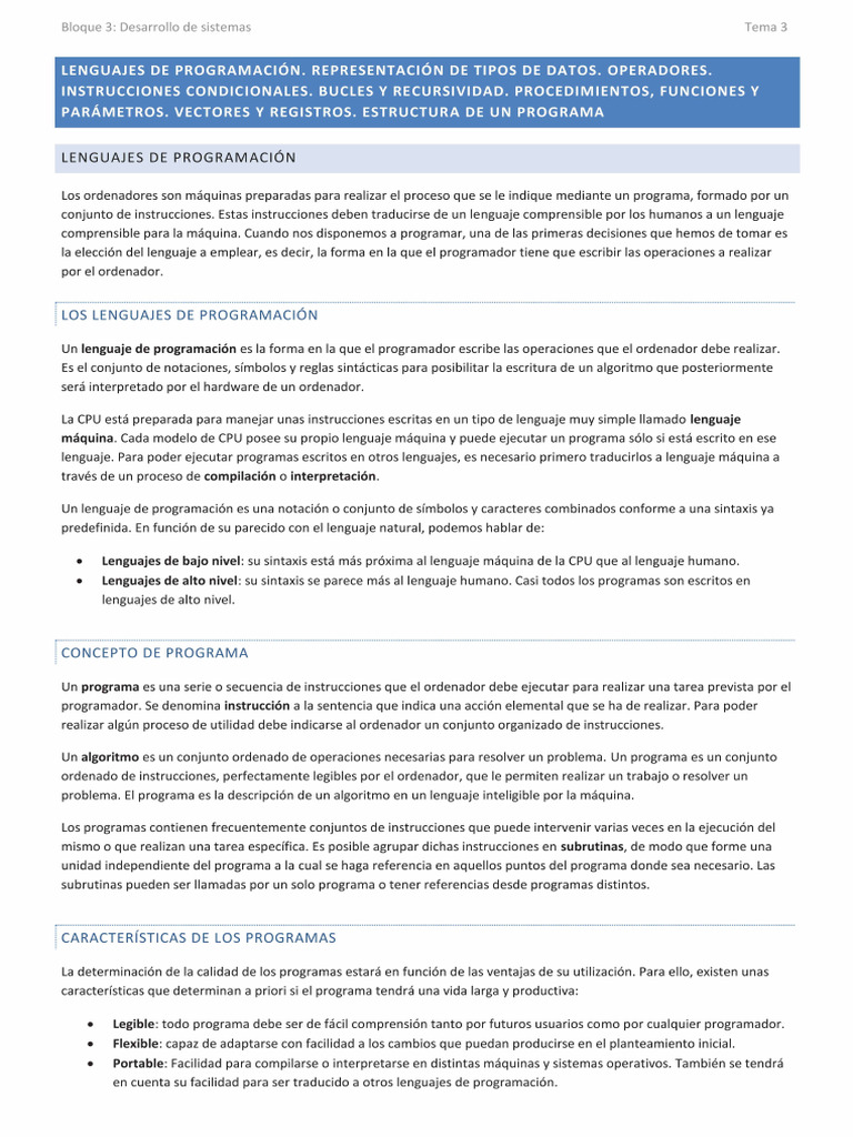 Tema17 - Lenguaje de Programacion | PDF