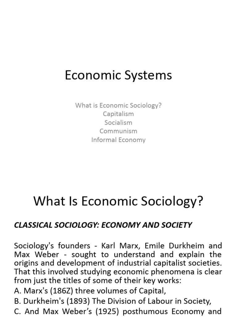 Economic Sociology Overview | PDF | Sociology | Capitalism