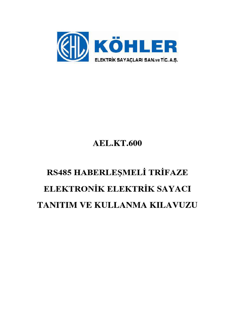 AEL - KT.600 Kullanma Kılavuzu - v1.0 | PDF