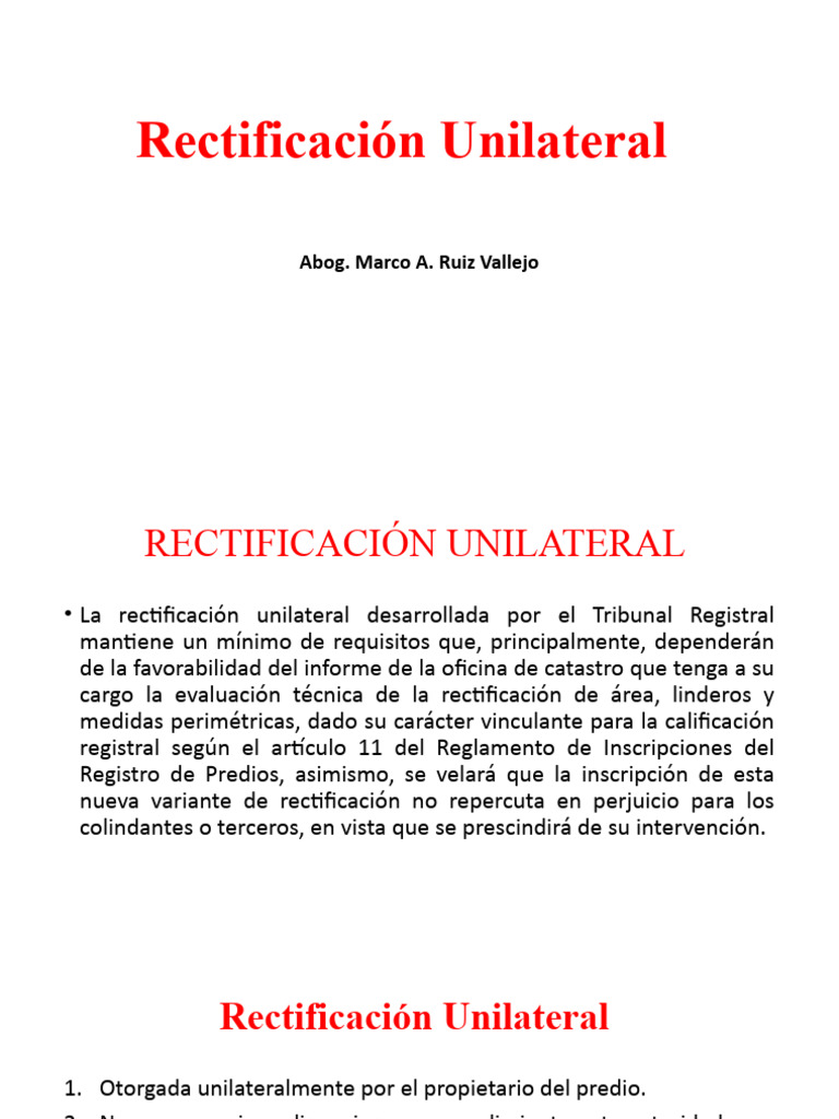 Diapositivas - Marco Normativo para La Rectificación de Áreas y Linderos | PDF | Mandato