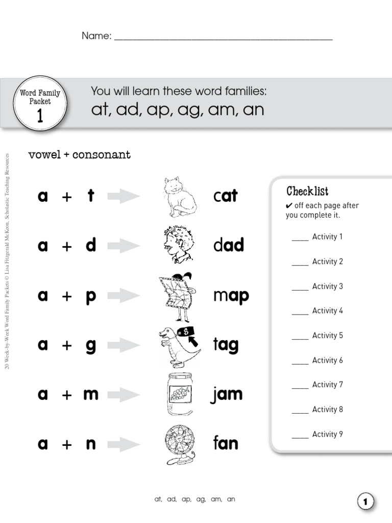 Word Families - LETTER A | PDF | Linguistics | Languages