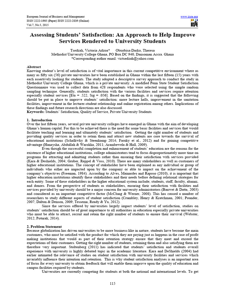 Assessing Students Satisfaction An Appro | PDF | Customer Satisfaction | Statistics