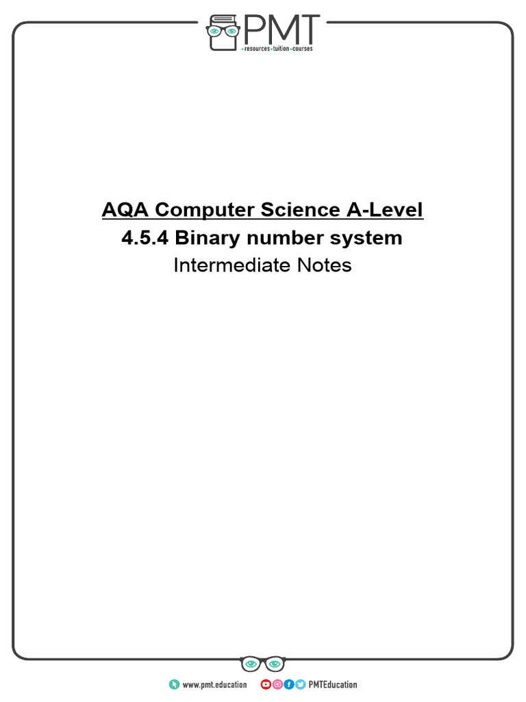 5.4. Binary Number System | PDF | Theory Of Computation | Arithmetic