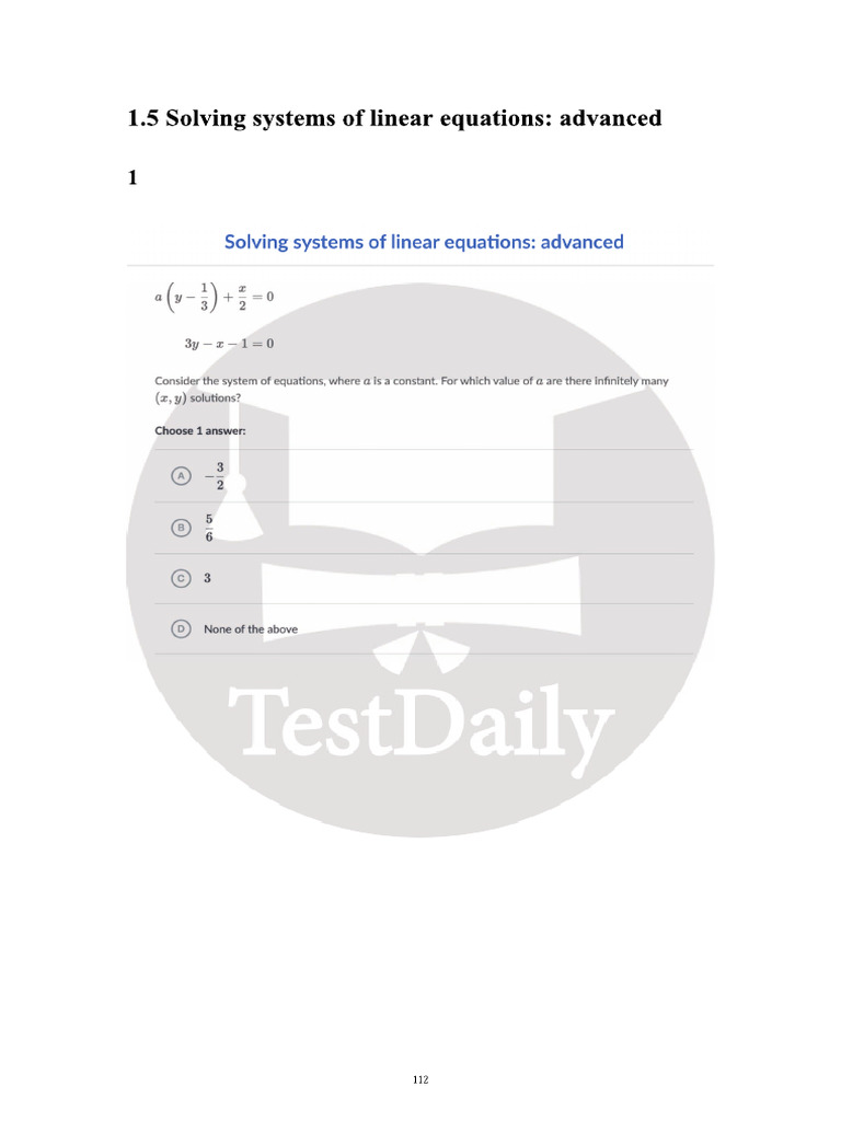 1.5 Solving Systems of Linear Equations | PDF