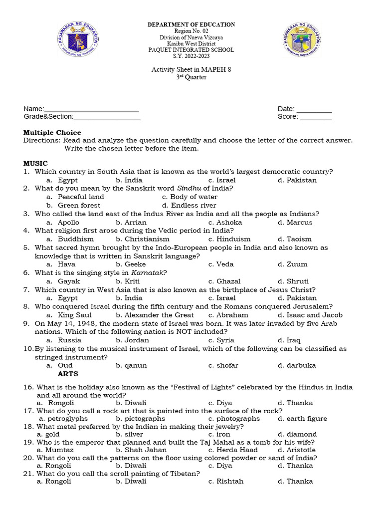 Act Sheet G8 Review Q3 | PDF | Influenza | Infection