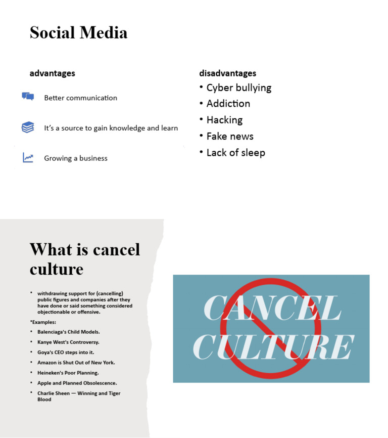 Social Media: Pros, Cons, and Cancel Culture | PDF