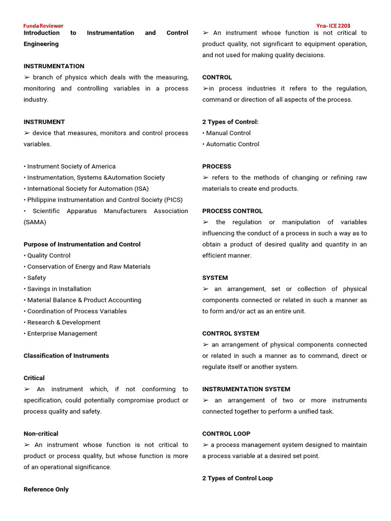 Instrumentation and Control Engineering Guide | PDF | Instrumentation ...