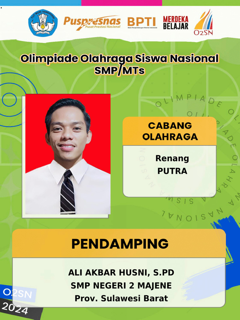 Idcard Pembina O2sn - Ali Akbar Husni, S.PD | PDF