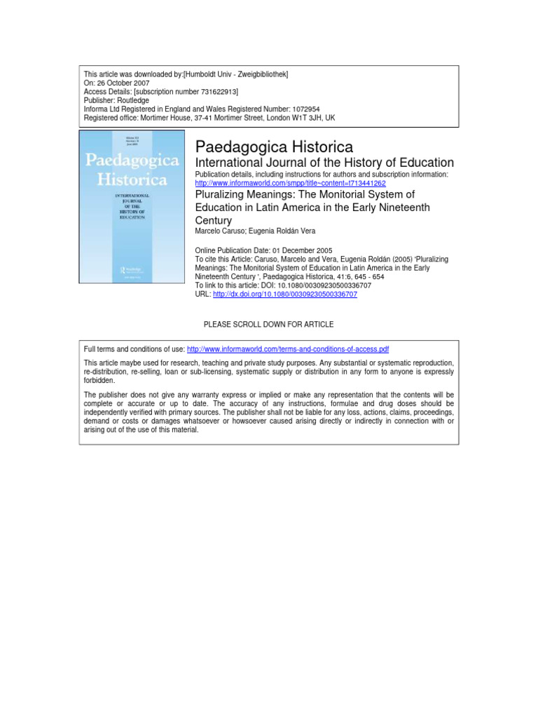 Pluralizing Meanings The Monitorial Syst - Cleaned | PDF