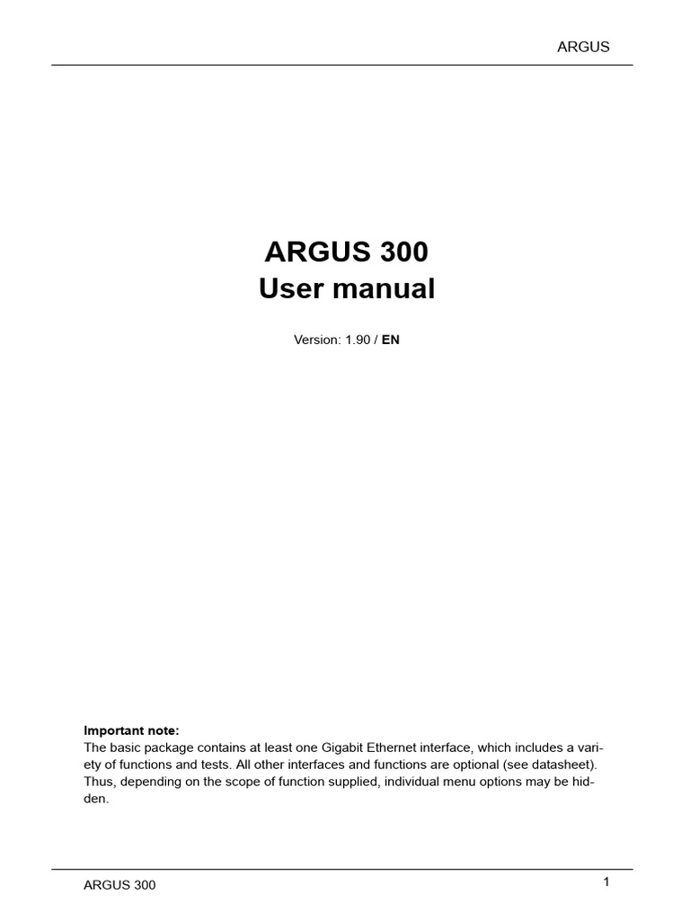022 - ARGUS 300 - Manual - U - V - 1 - 90 | PDF | Rechargeable Battery ...
