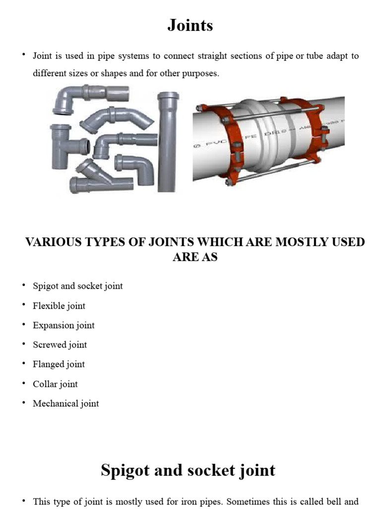 Joints | PDF | Pipe (Fluid Conveyance) | Materials