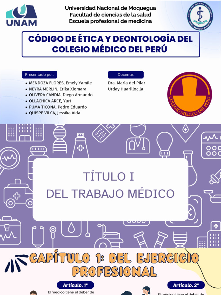 Código de Ética y Deontología Del Colegio Médico Del Perú | PDF ...