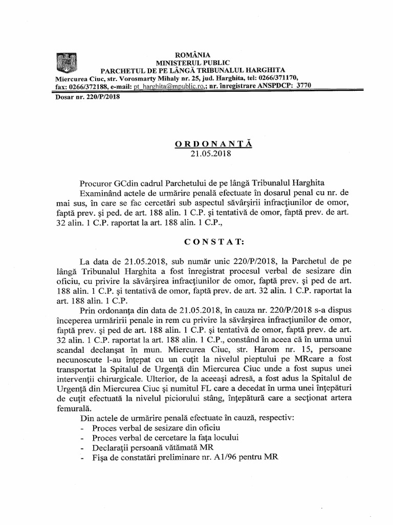 Ordonanta, Efectuarea in Continuare A Urmaririi Penale | PDF