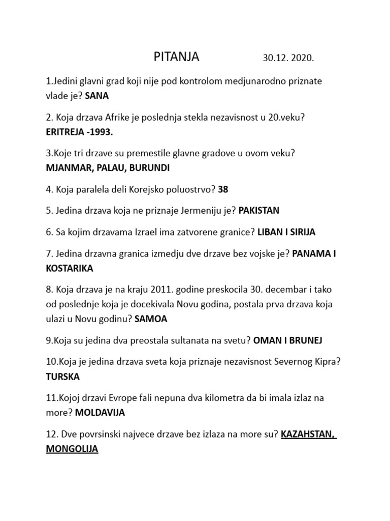 Pitanja I Odgovori 222 | PDF