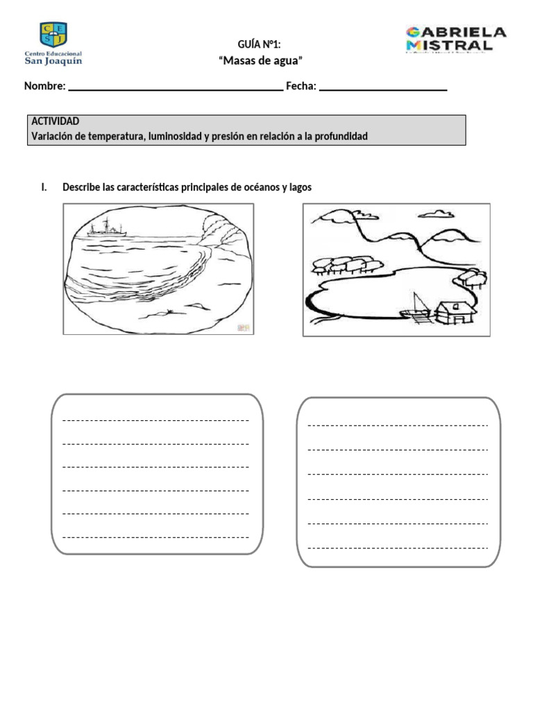 Guia 5to Masas Agua 03-04 | PDF | lago | Océanos