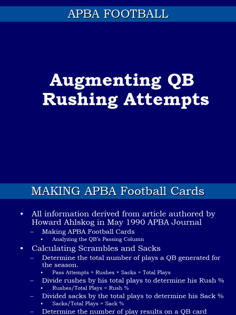 Augmenting QB Rushing Attempts | PDF | Applied Mathematics