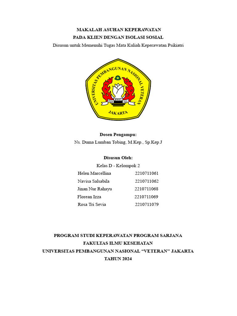 Psiki Isolasi Sosial - Kel 2 | PDF