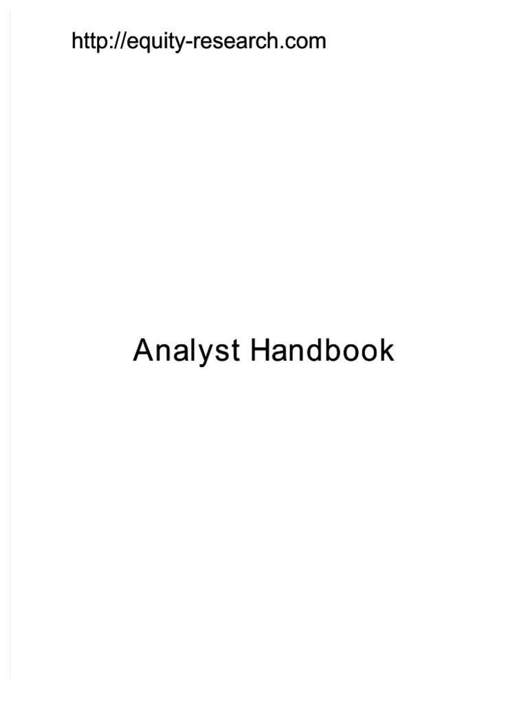 PDF Equity Research Handbook Compress | PDF | Valuation (Finance) | Financial Analyst