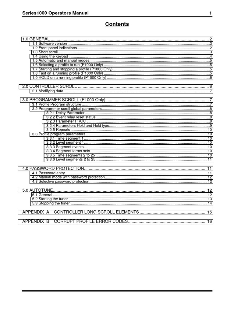 1000 Operatorsmanual | PDF | Parameter (Computer Programming) | Button (Computing)