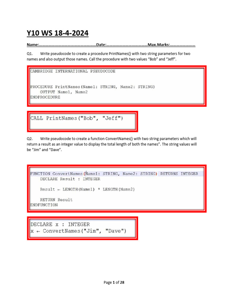 Name: Date: Max Marks | PDF | Technology & Engineering
