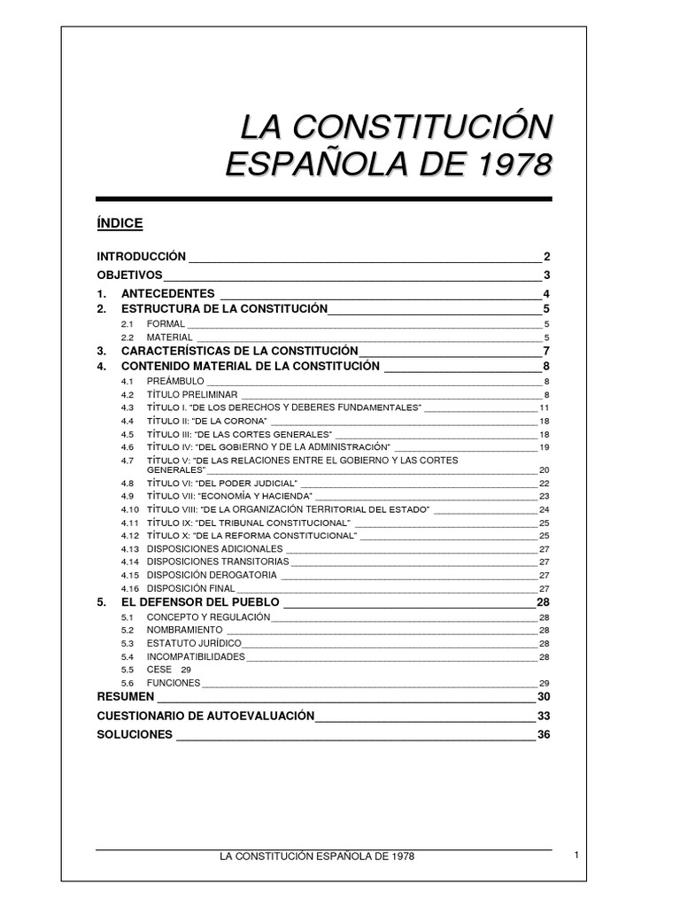 Tema 1 La Constitucion Española 2 Pdf Constitución Cortes Generales