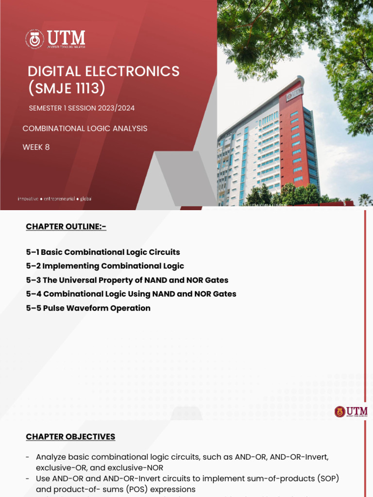 (Smje1113) Week 8 Combinational Logic Analysis-R5 | PDF | Logic Gate | Boolean Algebra